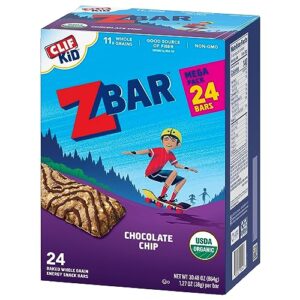 CLIF Kid Zbar - Chocolate Chip - Soft Baked Whole Grain Snack Bars - USDA Organic - Non-GMO - Plant-Based - 1.27 oz. (24 Pack)