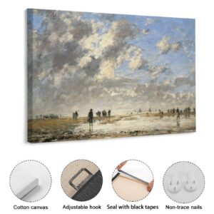 French Impressionist Landscape Oil Painting Sunset on The Coast Landscape Wall Art Wall Art Paintings Canvas Wall Decor Home Decor Living Room Decor Aesthetic 12x16inch(30x40cm) Frame-Style