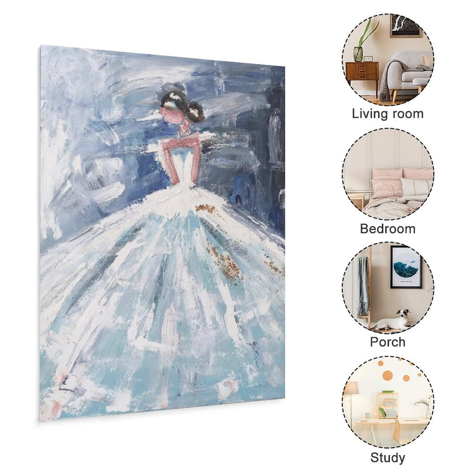 Abstract Wall Art Figure with Dress French High Fashion Painting Oil Painting Wall Art Paintings Canvas Wall Decor Home Decor Living Room Decor Aesthetic 24x32inch(60x80cm) Unframe-Style