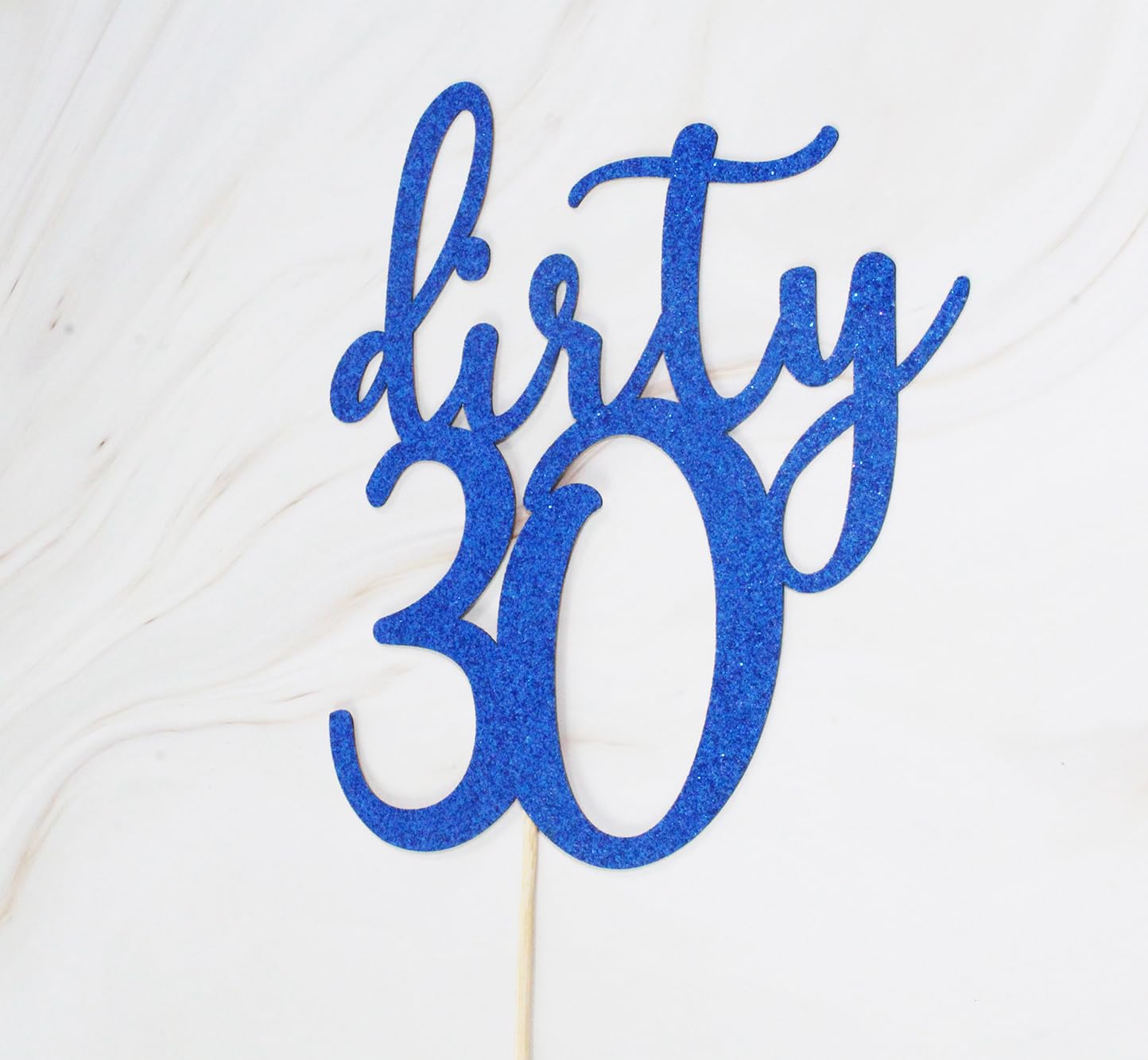 zxyxka Glitter Blue Dirty 30 Cake Topper,Cheers to 30 Years, Happy 30th Birthday Talk 30 to Me Anniversary Party Decorations