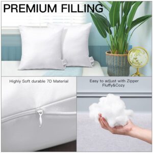 OTOSTAR 18x18 Pillow Inserts Throw Pillow Inserts Set of 4 18 x 18 Inches Bedding Pillow Inserts Square White Decorative Throw Pillows Form Pillow Stuffer for Couch Sofa Bed Pillow Filler (White)