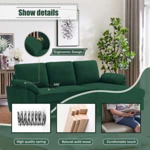 Tornama 79" Convertible Sectional Sofa, Small L Shaped 3 Seat Couch with Reversible Chaise, Modern Linen Fabric Sofa Couches for Living Room, Apartment and Small Space, Green