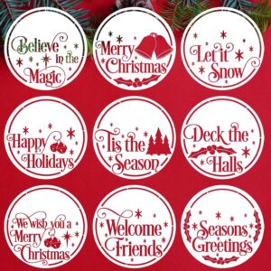 christmas stencil for painting on wood 12” round christmas stencils xmas holiday stencil let it snow templates for porch door decor