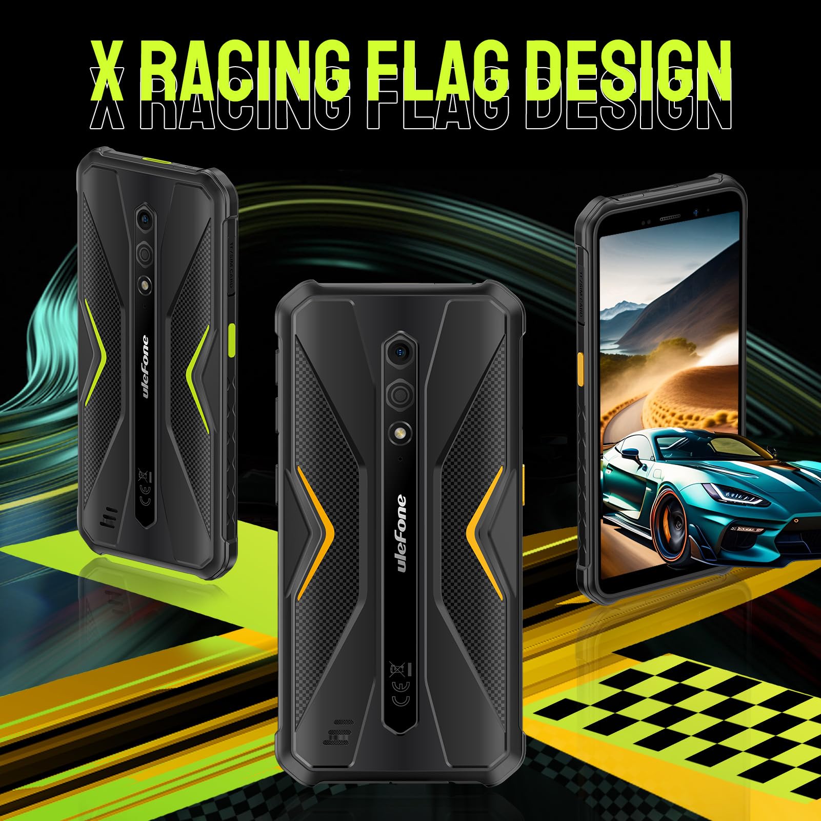 Ulefone Armor X12(2023) 4G Rugged Phones, IP68/IP69K, Android 13 6GB + 32GB, 13MP + 8MP, 5.45 Inch HD+ Display, 4860mAh Big Battery, Global Bands, Dustproof, Compass, NFC, OTG, GPS -Green