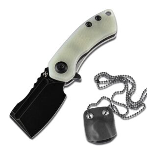 kansept knives mini korvid cleaver mini pocket knife jade g10 handle kydex sheath