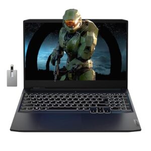 lenovo ideapad gaming 3 15.6” fhd 120hz laptop, amd ryzen 5 5600h, nvidia geforce gtx 1650 4gb ddr6, 16gb ram, 1tb ssd, backlit keyboard, wi-fi 5, bluetooth, black, win 11 pro, 32gb usb card