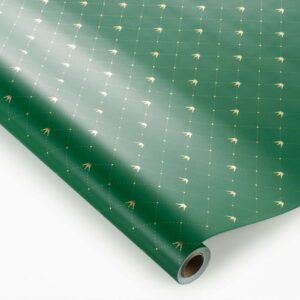 aimto wrapping paper roll,green and gold gift wrapping paper，birthday wrapping paper,for birthday, holiday, party, baby shower - 30 inch x 33 feet