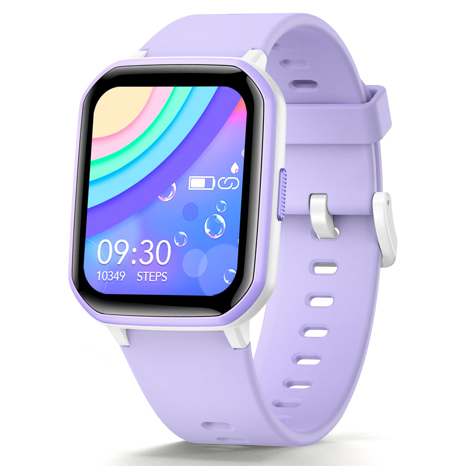 YOUSOKU Kids Smart Watch Girls Boys, Fitness Tracker Watch for Kids, 1.5" DIY Dial, 19 Sport Mode, Sleep Monitor, Pedometers, Heart Rate, IP68 Waterproof, Great Gift for Boys Girls Teens 6-14 (Purple)