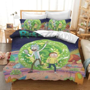 tviacuhr cartoon anime comforter cover set 3 piece full size 3d printed bedding set for teens boys girs adults gift for bedroom room decor 1 quilt cover 2 pillow cases 86"×70"