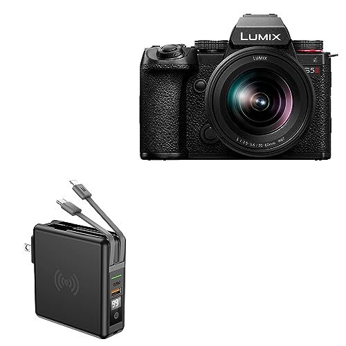 BoxWave Charger Compatible with Panasonic Lumix S5II (DC-S5M2) - Wireless Rejuva Wall Charger (10000mAh) (18W), Wireless Rejuva Wall Charger (10000mAh) for Panasonic Lumix S5II (DC-S5M2) - Jet Black