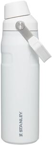 stanley iceflow fast flow water bottle 24 oz | angled spout lid | lightweight & leakproof for travel & gym | insulated stainless steel | bpa-free | polar