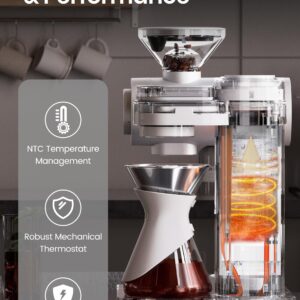 Gevi Professional Barista Coffee Machine | Smart Pour-over Drip Coffee Maker | Programmable Brew & Spin Speed | 51 Precise Grind Settings | Custom Recipes | Fast Heating Brewer for Home and Commercial