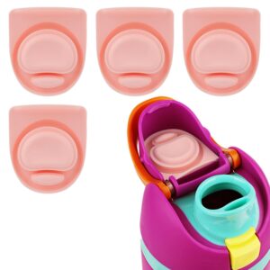 4pcs replacement stopper compatible with owala freesip 24oz 32oz, water bottle top lid gasket for owala 19/24/32/40oz seal bottle cap mouth stopper part silicone plug accessories bpa-free (pink)