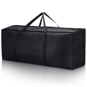 tycdiose outdoor cushion storage bag rectanglar with zippers and handles 68l x 30w x 20h inch waterproof patio csuhion cover garden furniture storage bag black