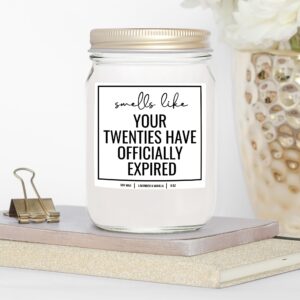 YouNique Designs 30th Birthday Candle Gifts for Women Men, 8 Oz, 30th Birthday Gifts for Her Him, Dirty Thirty 30 Year Old Birthday Gifts, Happy Birthday for Turning 30 (Lavender & Vanilla)