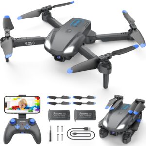 sotaone s350 drone with camera for adults, mini drones for kids with 1080p hd fpv live video, remote control helicopter toys gifts for boys girls, altitude hold, one key start, 3d flips, 2 batteries