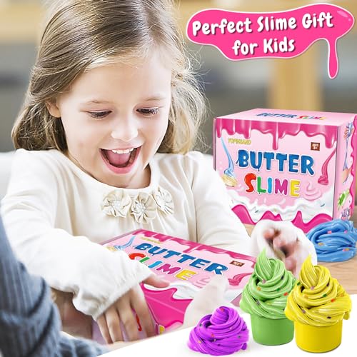 50 Pack Butter Slime Kit for Kids, Stress Relief Toys for Boys & Girls, Scented DIY Slime Toy for Party Favor, Soft and Non-Sticky, Birthday Easter Gifts Prize for Girl Boys Kids 6 7 8 9 10 11 12