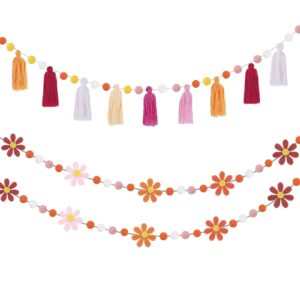 boho tassel garland tassel wall hanging decor daisy party decorations for halloween thanksgiving christmas birthday party bedroom nursery classroom decorations