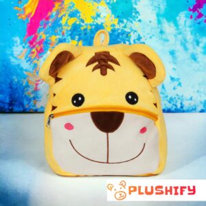 PLUSHIFY Tiger Toddler Backpack - 13 Inch Yellow Backpack for Boys and Girls, Ages 3 and Up - Adorable and Practical Companion for Little Explorers. (Tiger)