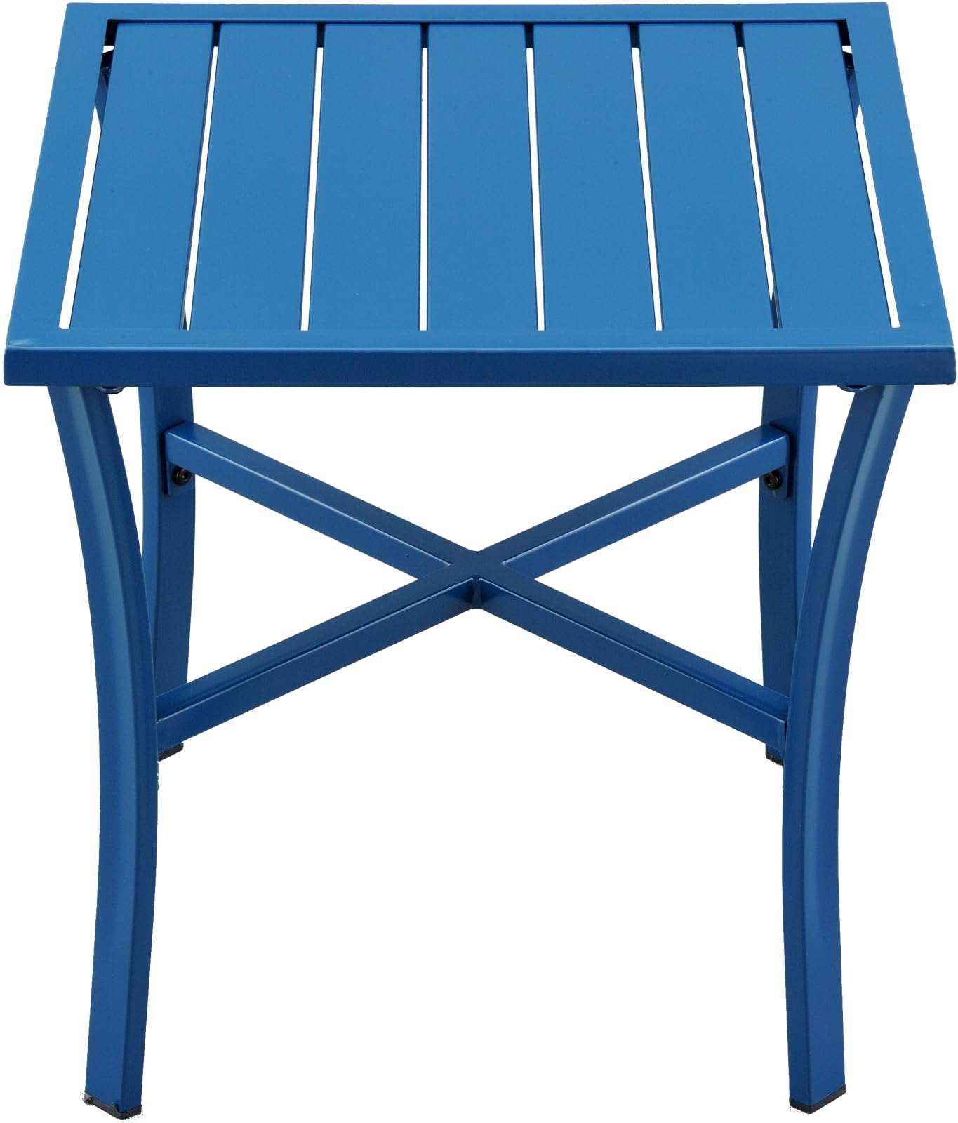 ZOTORUN Outdoor Steel Side Table End Table for Patio, Backyard, Pool, Indoor Companion, Easy Maintenance and Weather Resistant, Blue