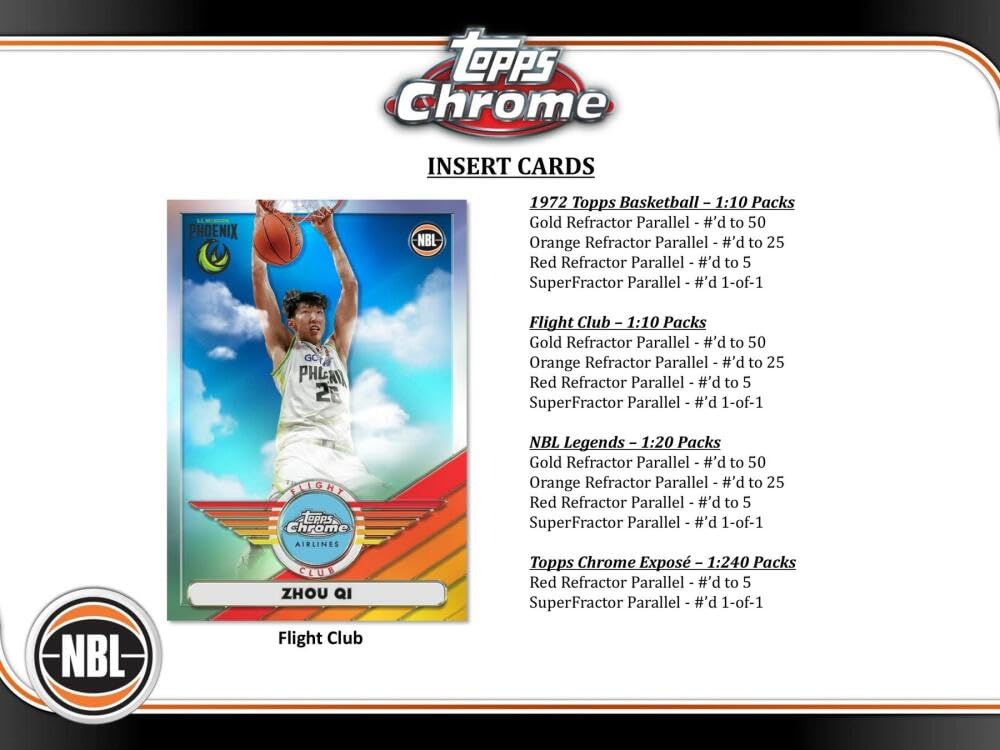 2022-23 Topps Chrome NBL Basketball Hobby Box