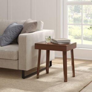 meco stakmore occasional folding end table, fruitwood