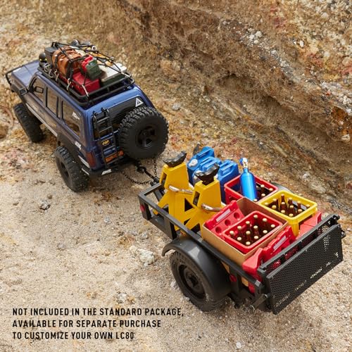 BEEZRC FMS RC Crawler 1/18 FCX18 Land Cruiser LC80 RTR Toyota Licensed 4WD RC Rock Truck 2.4Ghz 900mAh Hobby Grade RC Car Model Mini Remote Control Car Off Road Vehicle FMS11831RTRBU(Blue)