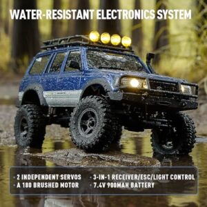 BEEZRC FMS RC Crawler 1/18 FCX18 Land Cruiser LC80 RTR Toyota Licensed 4WD RC Rock Truck 2.4Ghz 900mAh Hobby Grade RC Car Model Mini Remote Control Car Off Road Vehicle FMS11831RTRBU(Blue)