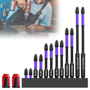 upgraded high hardness and strong magnetic bit, 2024 new d1 anti-slip and shock-proof bits with phillips screwdriver bits, strong magnetic screwdriver bit