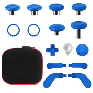 15 in 1 accessories for xbox elite wireless controller series 2,metal thumbsticks replacement set with 4 paddles,2 d-pad and repair tools for xbox elite series 2 core controller (core blue)