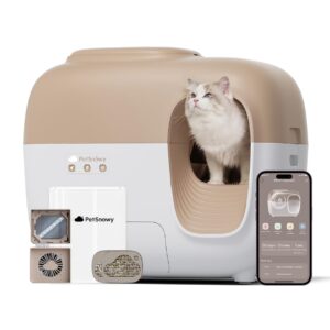 PetSnowy (2024 Premium Version) Snow+ Automatic Cat Litter Box Self Cleaning Litter Box - Less Smell, Minimal Tracking