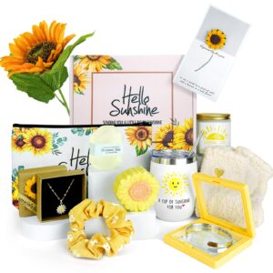 Sunflower Gifts for Women,Birthday Gifts for Women,Sending Sunshine Gift,Thank You Gifts,Care Package,Thinking of You Gifts for Women Mom Grandma Sister Best Friend,Graduation Gifts for Her