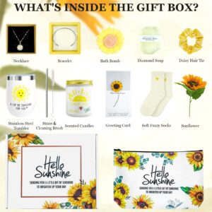 Sunflower Gifts for Women,Birthday Gifts for Women,Sending Sunshine Gift,Thank You Gifts,Care Package,Thinking of You Gifts for Women Mom Grandma Sister Best Friend,Graduation Gifts for Her