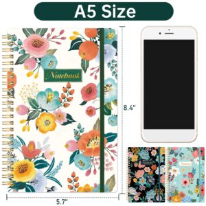 Notebook - 3 Pack A5 Lined Journal Notebooks, 8.3'' x 6'' Spiral Notebook, Journal Notebook with Thick Paper, Classic College Ruled Notebooks for Office, School Supplies