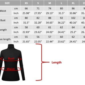 Kindcall Black Long Sleeves Thermal Shirts for Women Turtleneck Dark Academia Clothing Turtle Neck Athletic Casual Tops (Black Medium)