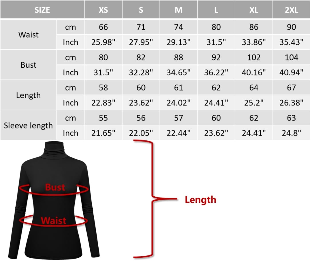 Kindcall Black Long Sleeves Thermal Shirts for Women Turtleneck Dark Academia Clothing Turtle Neck Athletic Casual Tops (Black Medium)