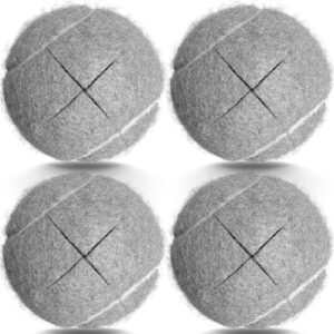 zujeam tennis balls for walkers pre cut, walker tennis balls walker glide balls for chairs, desks, furniture legs and floor protection, heavy duty long lasting felt pad glide coverings -4pcs gray