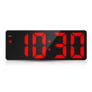 olipiter newest digital alarm clock, led digital clocks for bedrooms, electronic desk clock with temperature display, adjustable brightness, voice control, 12/24h display for home,office