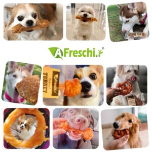 AFreschi Chicken and Turkey Dog Treats (Wrapped Rice Bone+Soft Strip, Pumpkin)