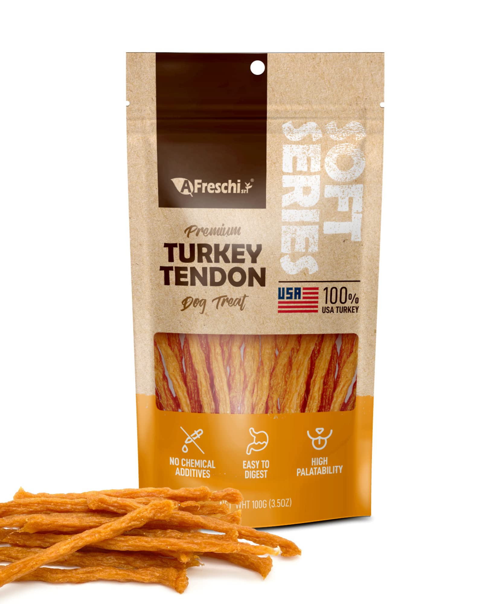 AFreschi Chicken and Turkey Dog Treats (Wrapped Rice Bone+Soft Strip, Pumpkin)