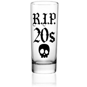 justotry 30th birthday shot glass - rip 20s birthday gifts for her 2oz shot glass best 30 birthday decorations gifts ieda for women 30 decorations (black)