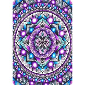 jfyhab mandala diamond painting kits for adults,5d rhinestone diamond art kits for adults kids beginner,diy flowers round full drill diamond painting kit arts craft for home wall decor 12x16inch