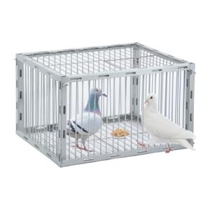 pigeon trap with escape-proof design, pigeon cage with one-way entry, ideal pigeon coop, chicken and bird trap cage, portable & easy assembly, unharmful made of high-strength iron and anti-rust paint