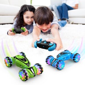 RC Cars for Kids,Toys for 6 7 8 9-14 Year Old Boys,Remote Control Car 360 ° Flips Stunt Car Double Sided Rotating Gesture Sensing Rc Cars with Light and Muisc Rechargeable Toy Car Gifts for Boys Girls