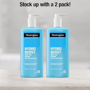 Neutrogena Hydro Boost Body Gel Cream, Hydrating Body Lotion with Hyaluronic Acid for Normal to Dry Skin, Hyaluronic Acid Lightweight Moisturizer, 16 OZ (Pack of 2)