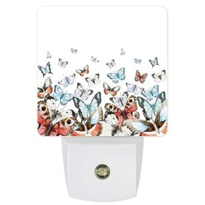 big buy store night lights auto sensor butterfly floral plug-in led nightlights dusk to dawn for living room, bedroom, bathroom, kitchen, hallway, stairways, country style butterfly flowers