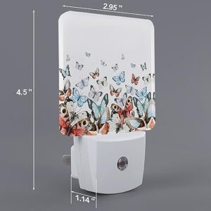 Big buy store Night Lights Auto Sensor Butterfly Floral Plug-in LED Nightlights Dusk to Dawn for Living Room, Bedroom, Bathroom, Kitchen, Hallway, Stairways, Country Style Butterfly Flowers