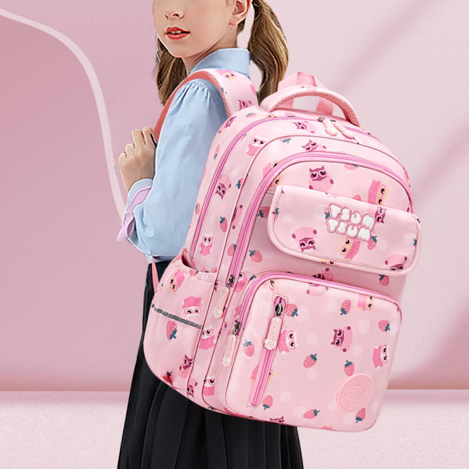 HAPIKI Kawaii Backpack with Cute Accessories 15.6 Inch Laptop Casual Travel Daypacks New Semester Gifts Aesthetic Bag (01-pink,15.6 inch)