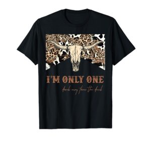 i'm only one drink away from the devil western cow skull t-shirt