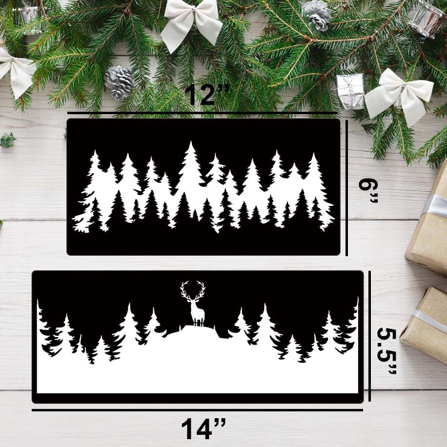 Pine Tree Stencils Tree Stencil Forest Stencil Wood Burning Stencils Patterns Reusable Drawing Templates for Painting on Wood Wall Fabric Furniture